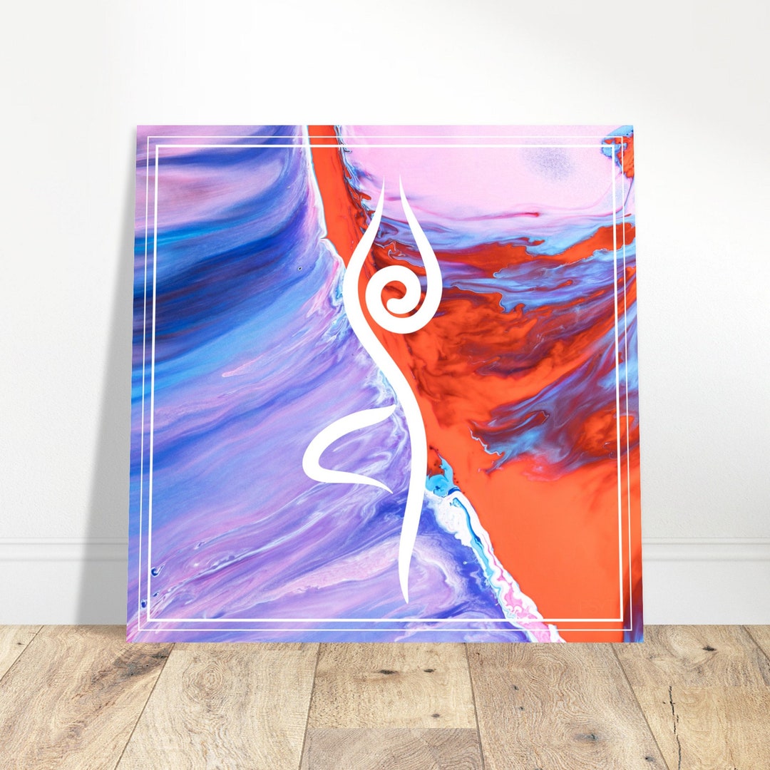 Psychedelic Tree Pose Yoga Poster Print | Yoga Wall Decor | Yoga Gifts ...