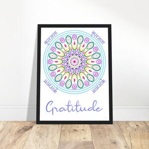 Gratitude - Inspirational Series 1 Wood Frame Yoga Wall Art | Yoga Wall ...