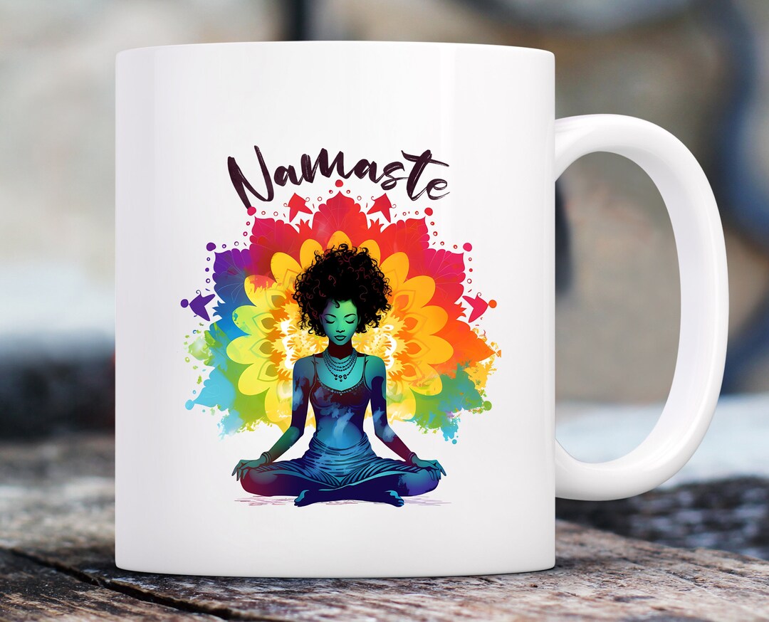 Namaste Lady Coffee Mug With C Handle Shiny Finish Gift for Friends ...