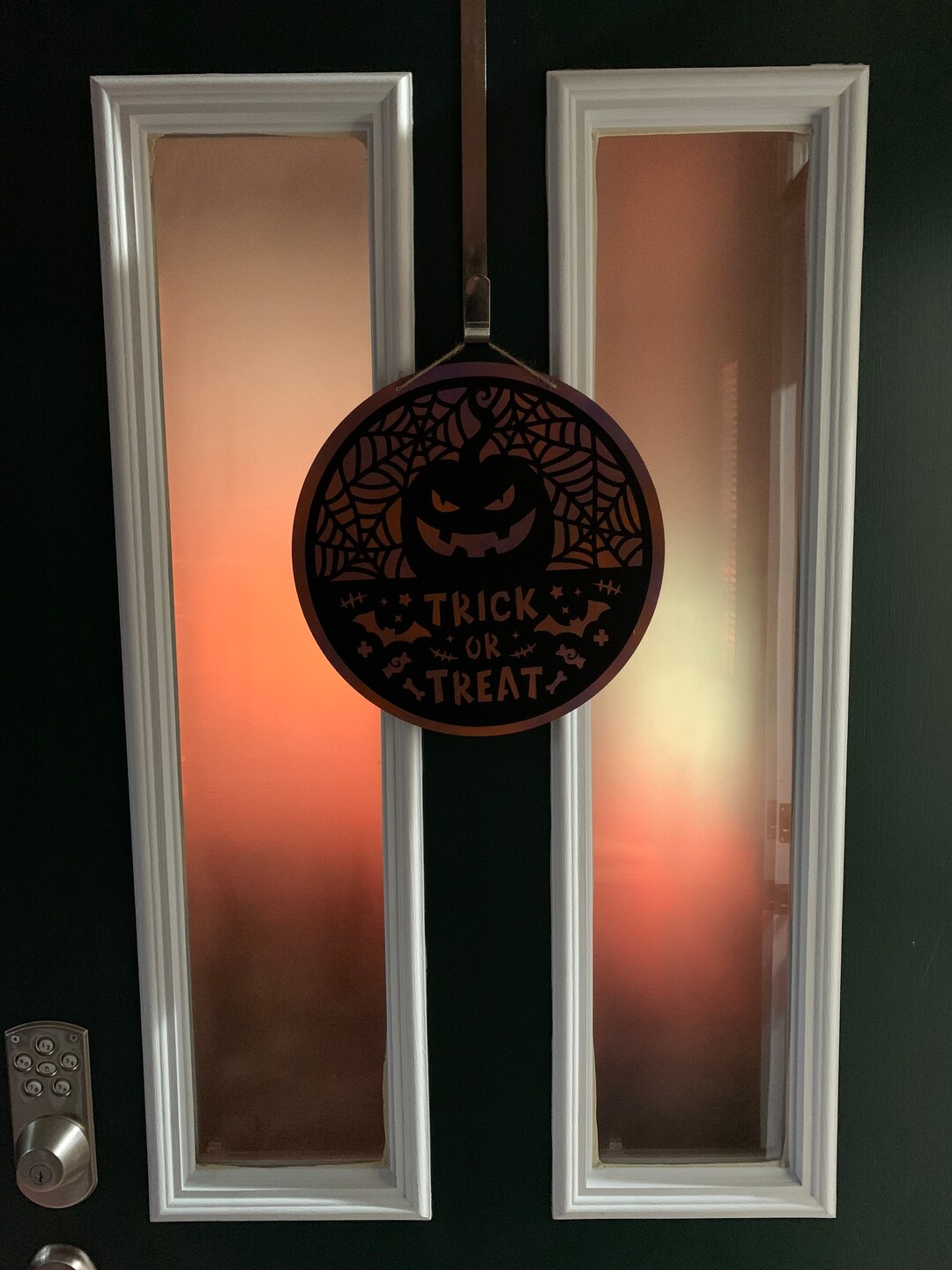 Halloween Door Hanger Signs Trick or Treat Wooden Decor Sign - Etsy