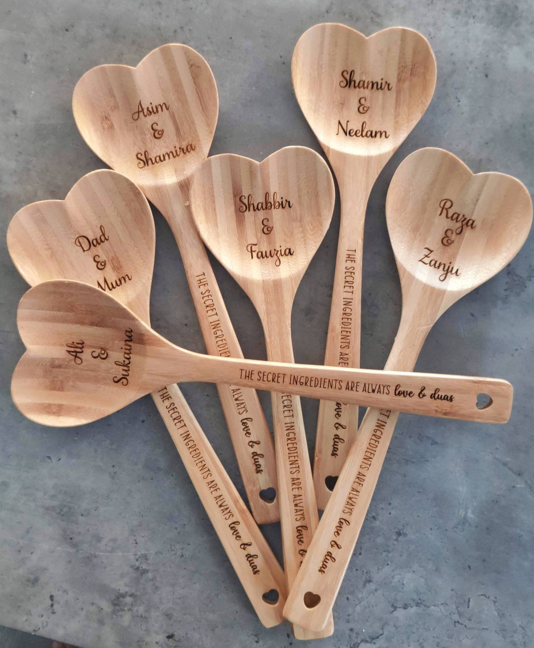 Heart Shaped Cooking Spoon, Islamic Engraved Cooking Spoon, Ramadan ...