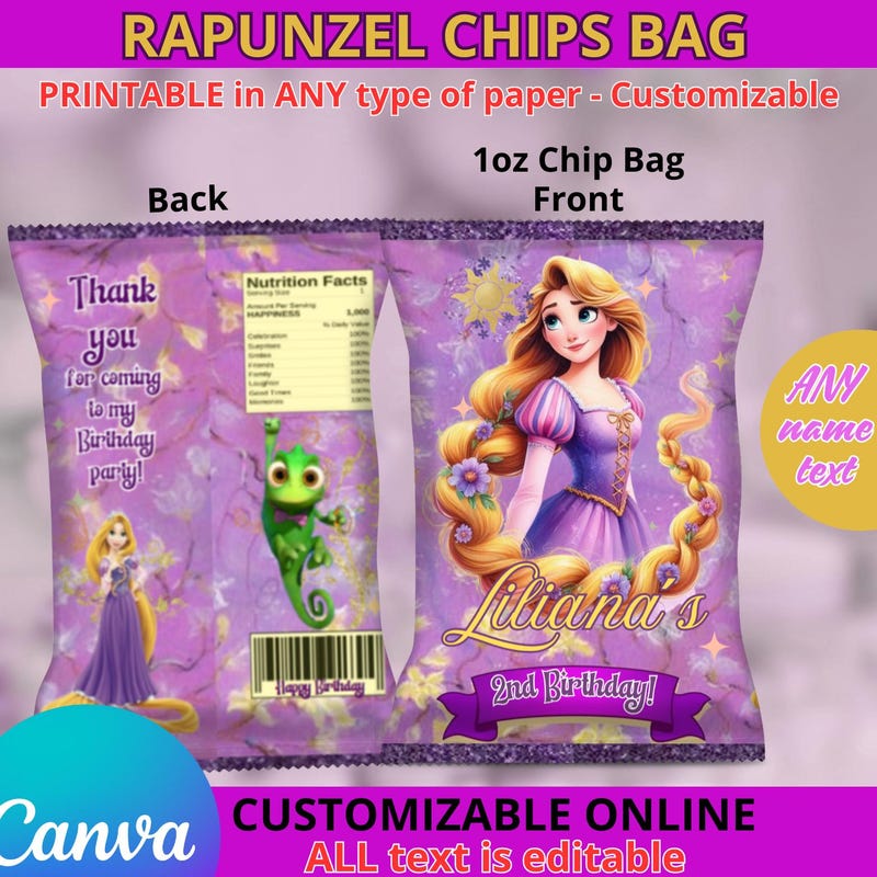 Rapunzel Party Box Labels - Etsy