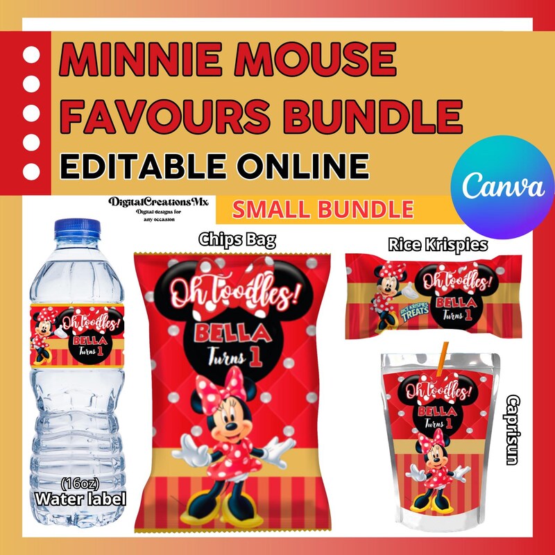 Minnie Mouse Labels - Etsy