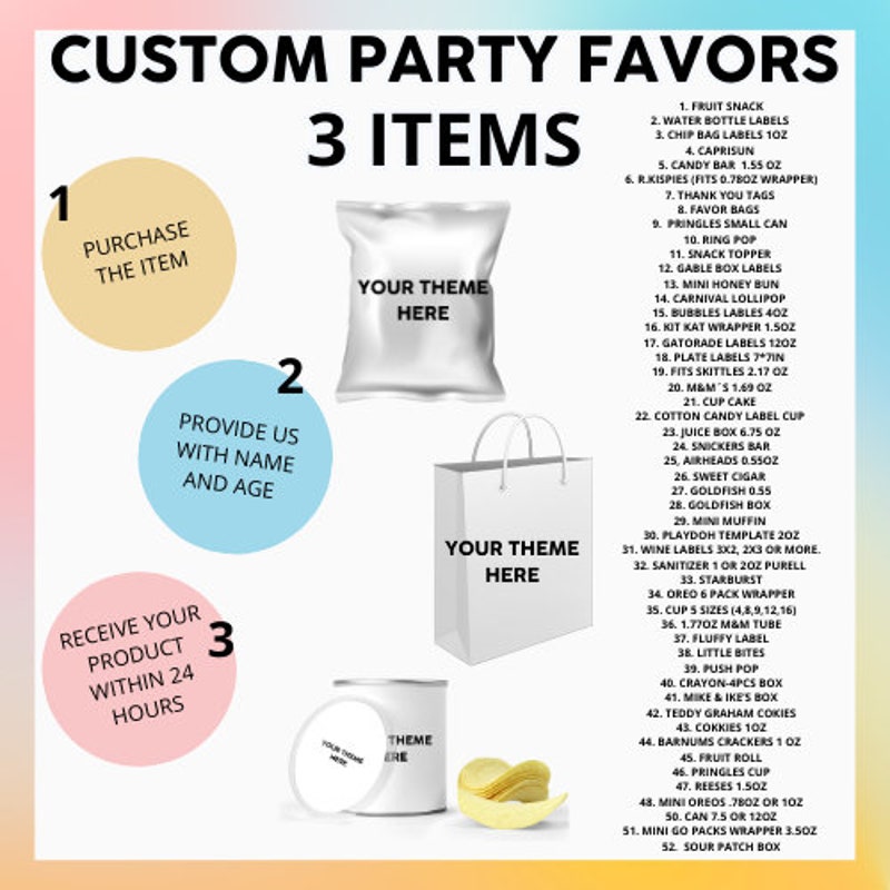 Personalized Snack Labels - Etsy