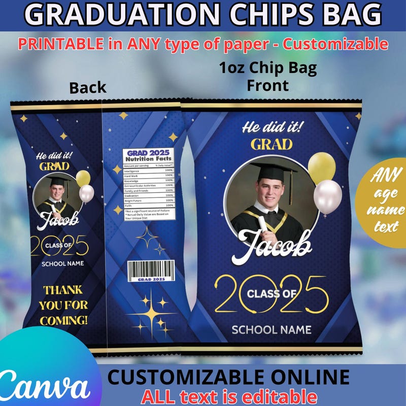Graduation Chip Bags - Etsy