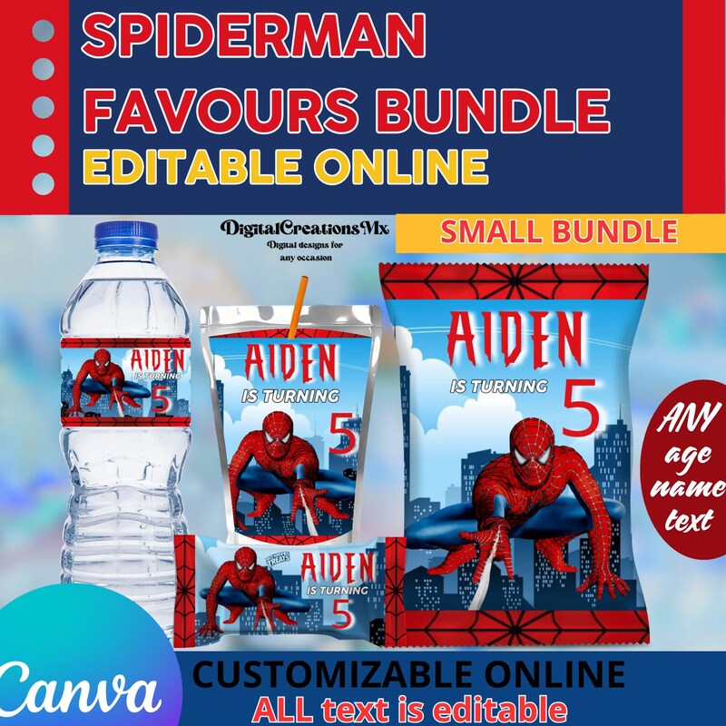 Spiderman Cupcake Toppers - Etsy