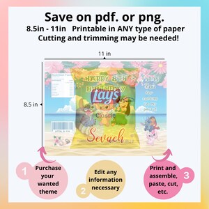 Lilo and Stitch Chips Bags. Editable in CANVA - Etsy