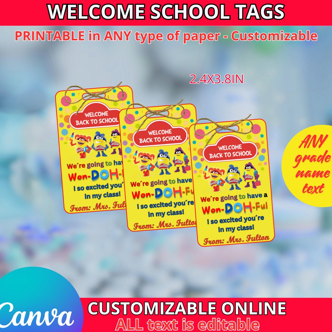 EDITABLE First Day of School Gift Tag, Back to School Gift Tag, Teacher ...