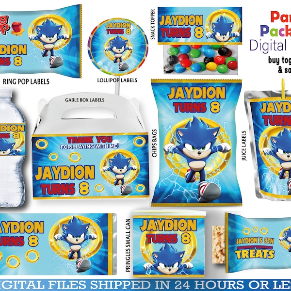 Sonic the Hedgehog Birthday Favors - Etsy