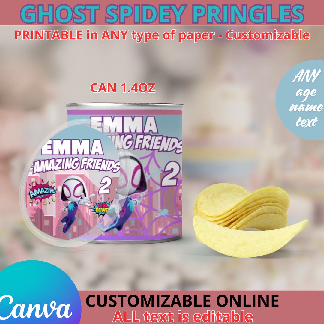 Ghost Spider Pringles Small Can. Editable in CANVA - Etsy