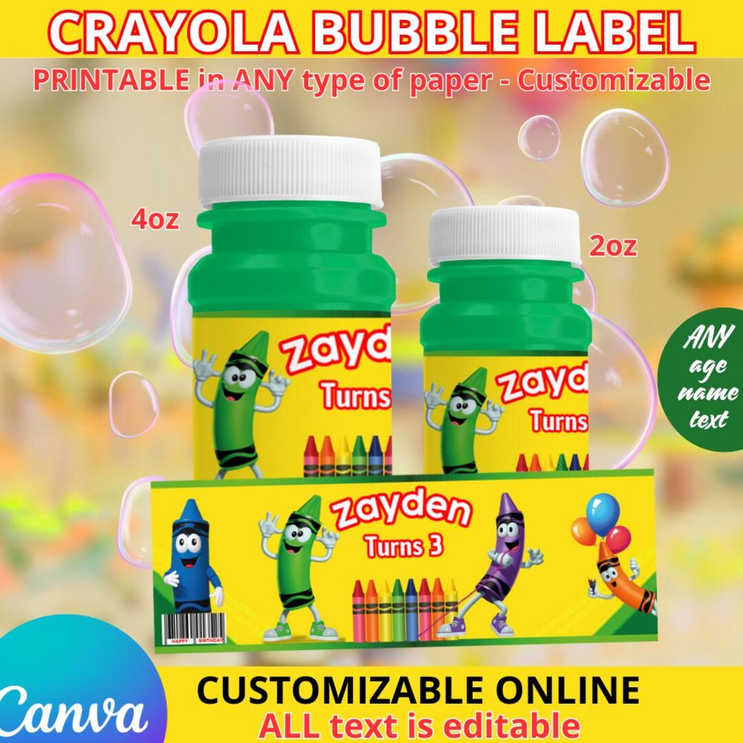 Crayola Chips Bags. Editable in Canva - Etsy