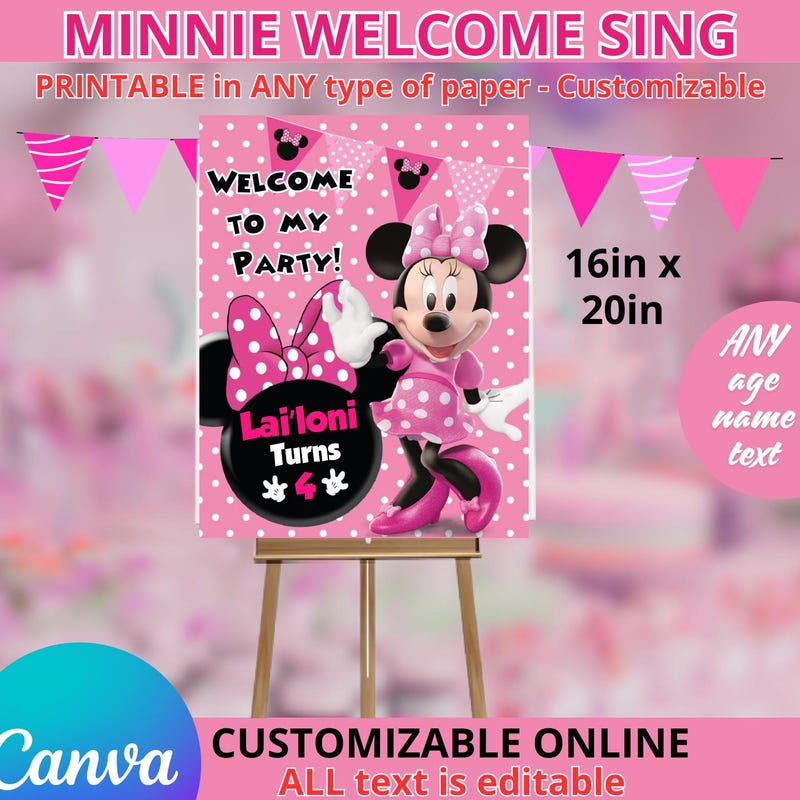 Minnie Mouse Party Signs - Etsy