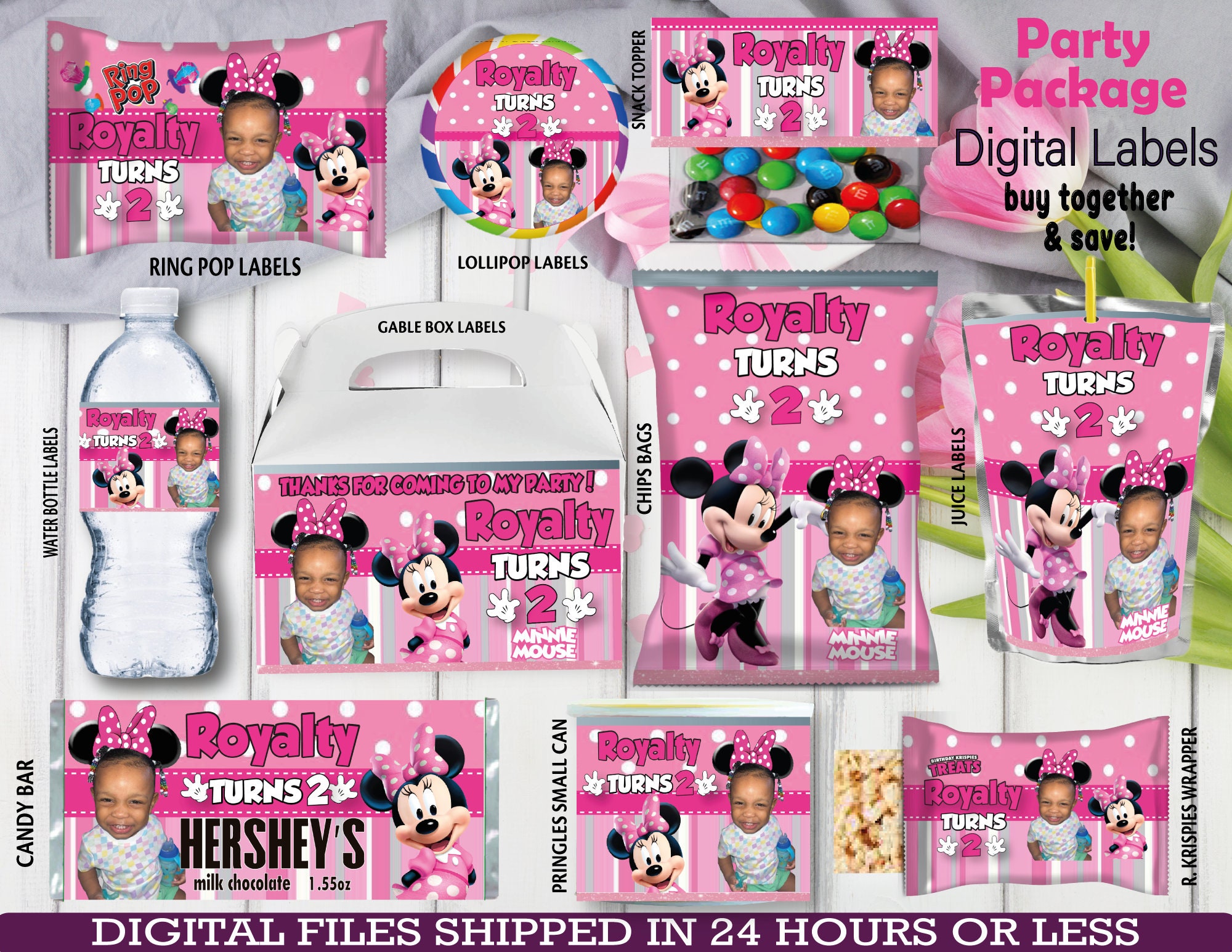 Minnie Mouse Candy Table Labels Minnie Food Labels Etsy