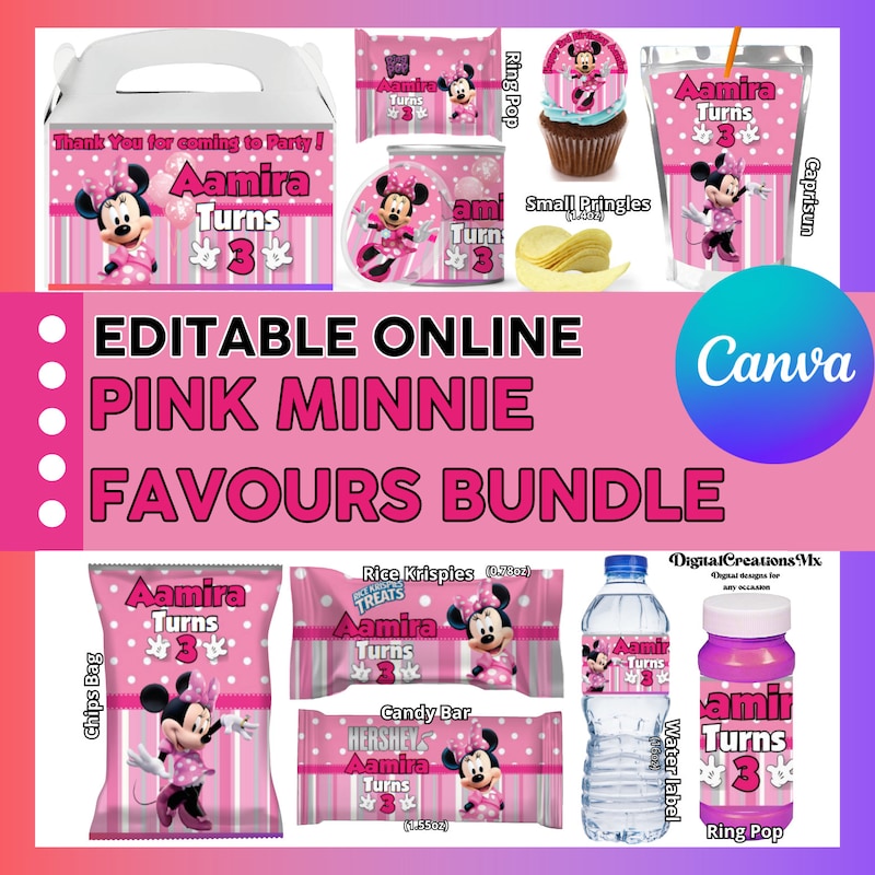 Mini Mouse Candy Favor Boxes - Etsy