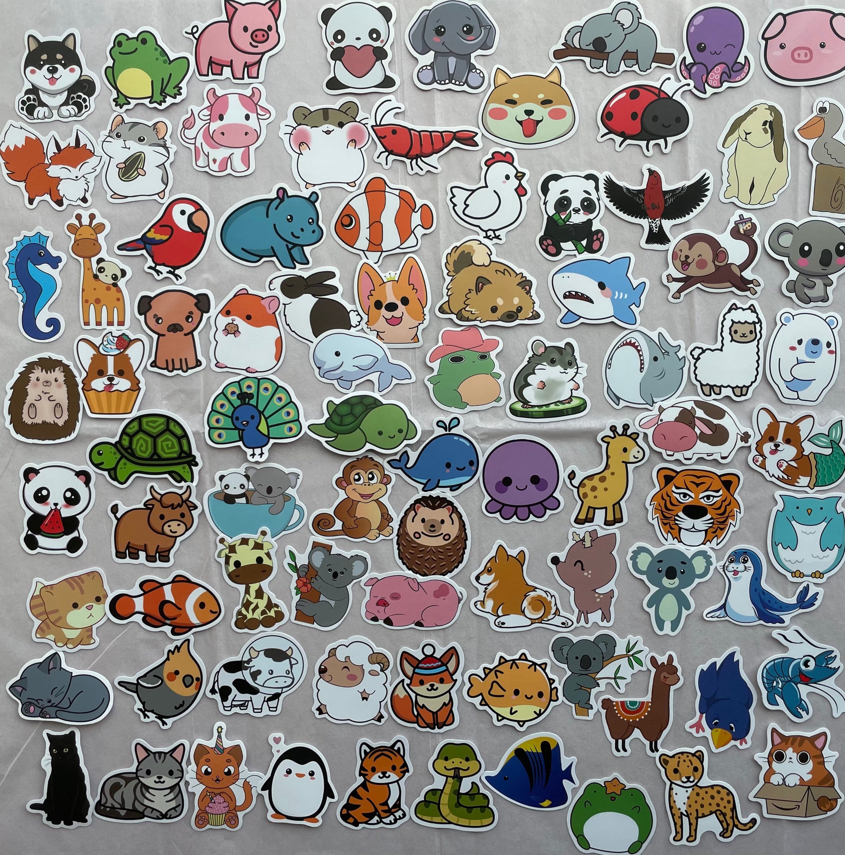 Cute Animal Stickers Kawaii Animal Stickers Kawaii Sticker - Etsy