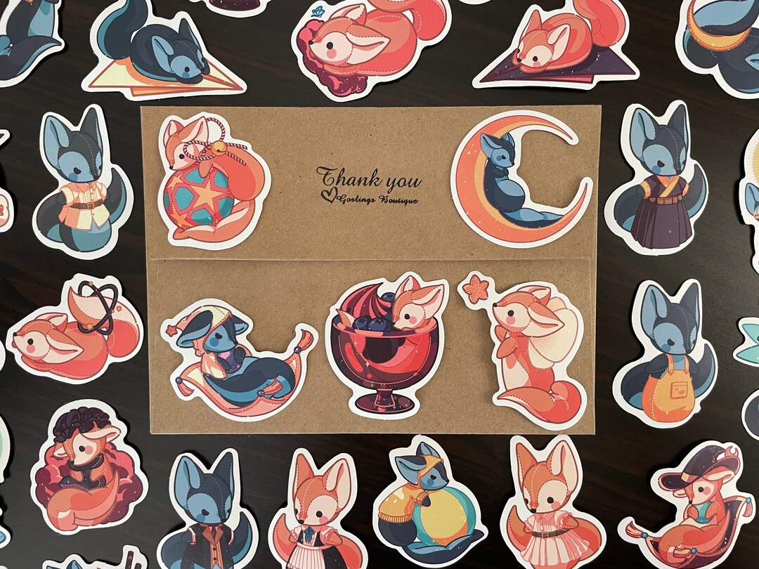Fox Stickers, Adorable Stickers, Sweet Fox Stickers - Etsy