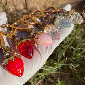 Beautiful Strawberry Heart Keychain, Keychain Accessories, Keycharm ...