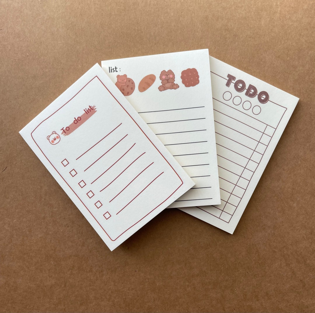 Kawaii Notepad, Small Notepad, Kawaii Bear Notepad - Etsy