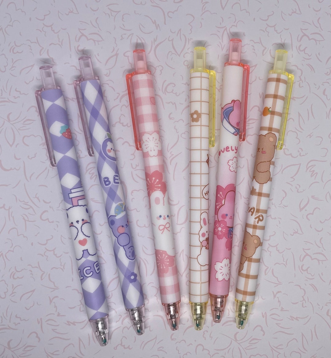 Kawaii Bear and Bunny Pens Cute Stationary Pens - Etsy