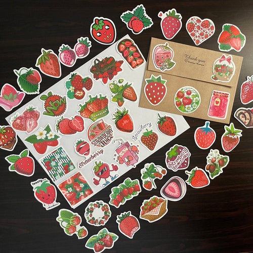 45pcs Strawberry Stickers Cute Journal Stickers Summer Fruit - Etsy