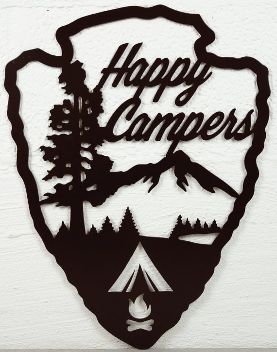 Happy Campers Arrowhead Metal Sign Camping Rv'ing - Etsy