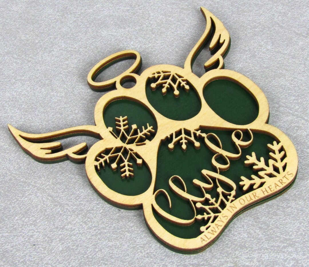 Laser Cut Memorial Christmas Ornament - Customized With Pet's Name ...
