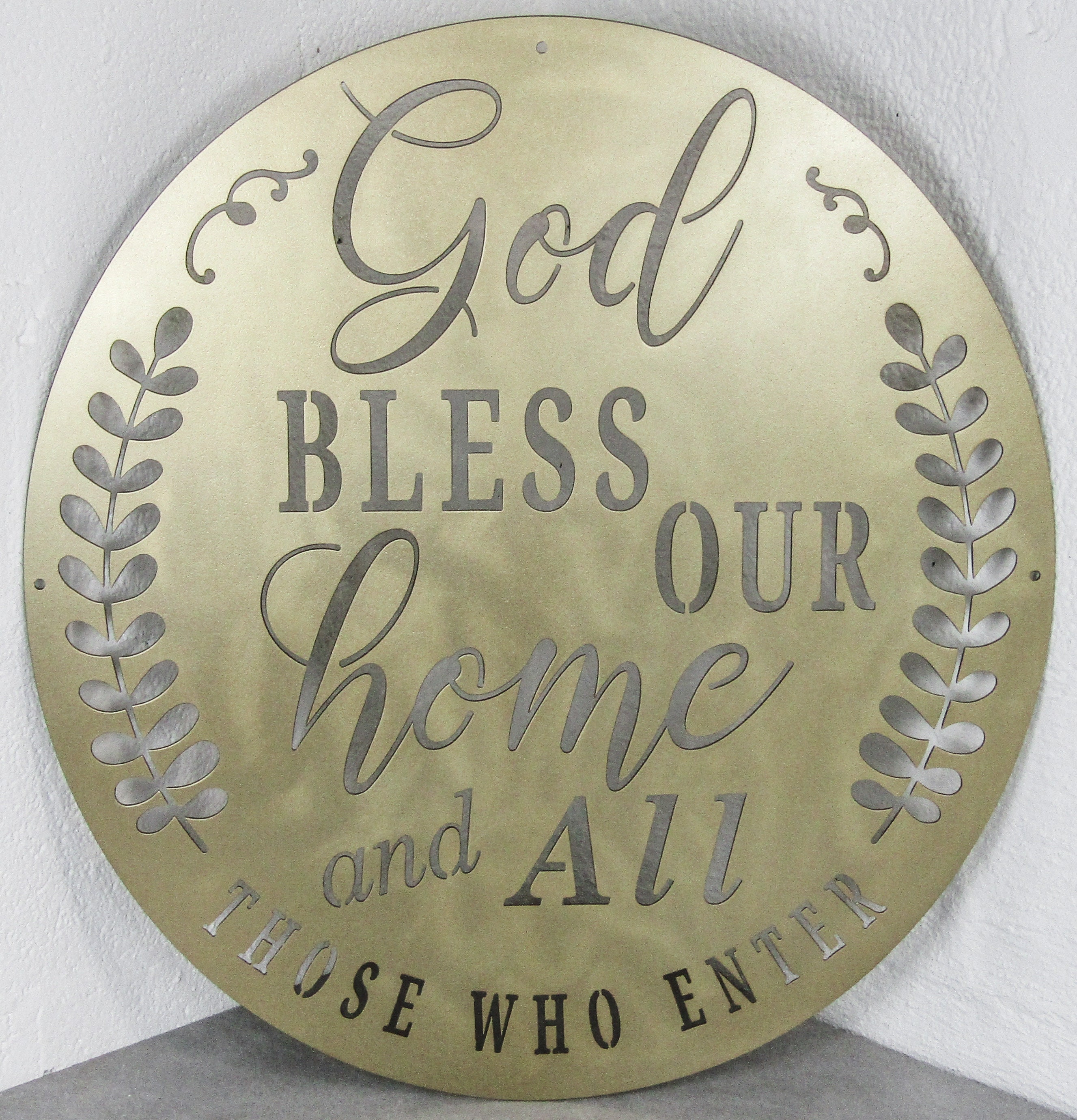 God Bless Our Home and All Those Who Enter - Metal Sign Wall Plaque ...