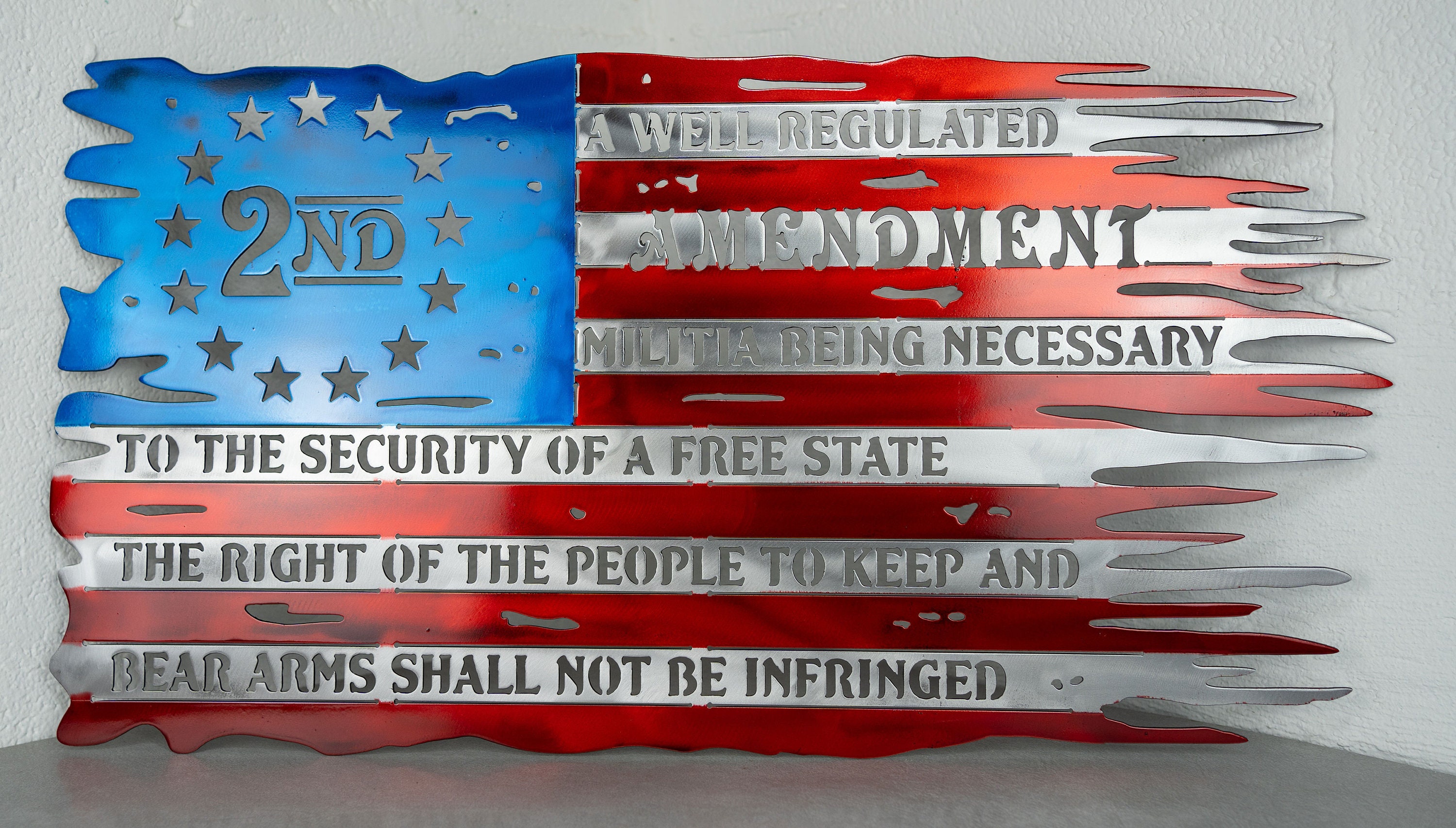 Tattered 2A American Flag - Metal Sign - Second Amendment -2A ...