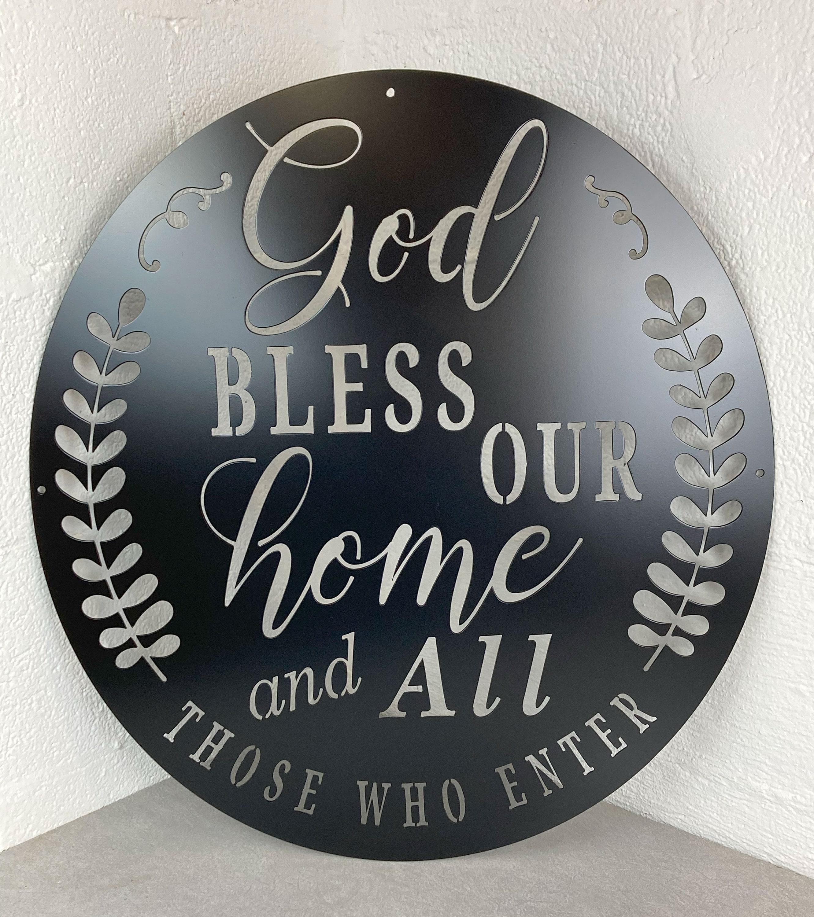 God Bless Our Home and All Those Who Enter - Metal Sign Wall Plaque ...