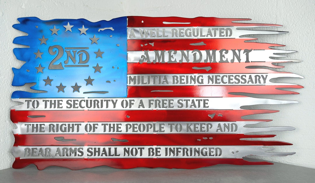 Tattered 2A American Flag - Metal Sign - Second Amendment -2A ...
