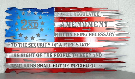 Tattered 2A American Flag Metal Sign Second Amendment 2A - Etsy