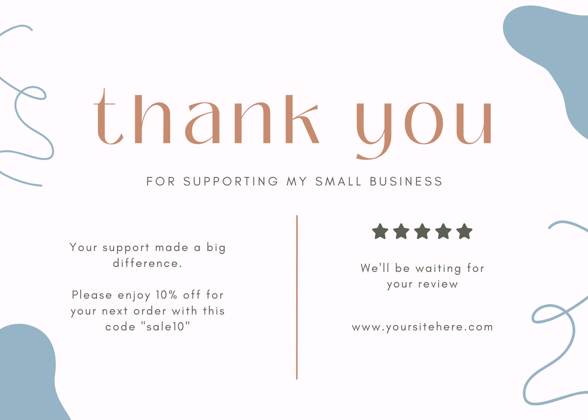 100% Customizable Thank You Postcards for Your Small Business - Etsy