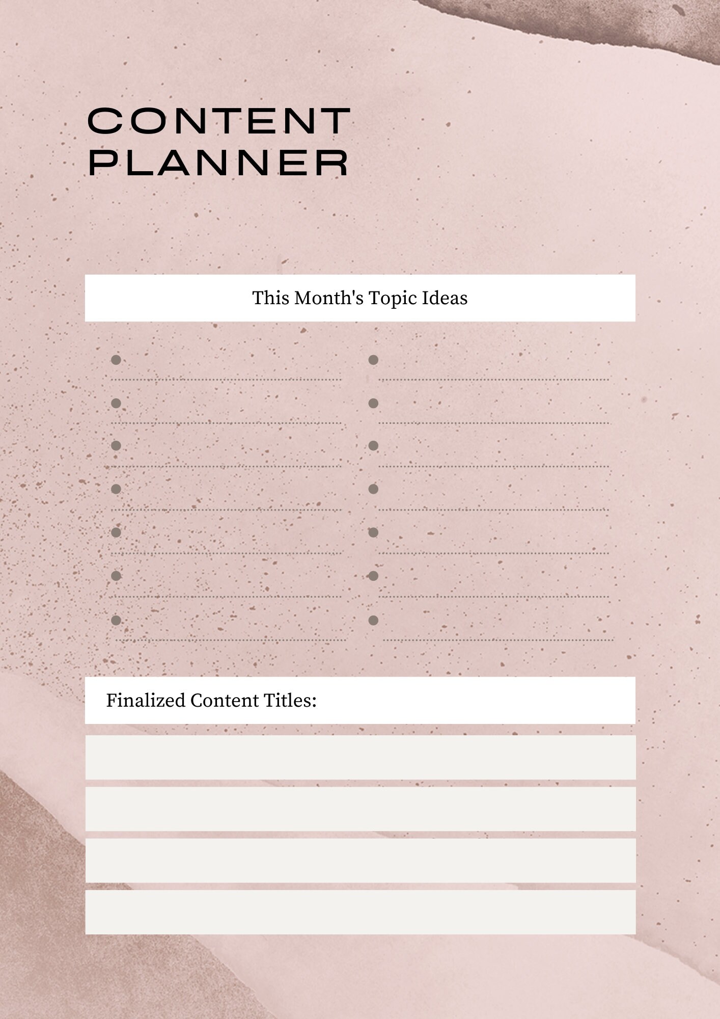 Content Creator's Tracker - Etsy