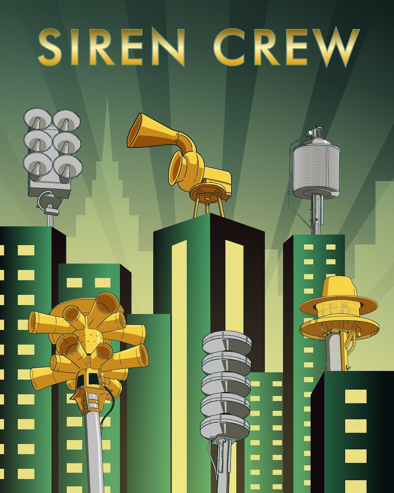 Tornado Siren Poster. Poster Includes 6 of Awesome Sirens in an ...