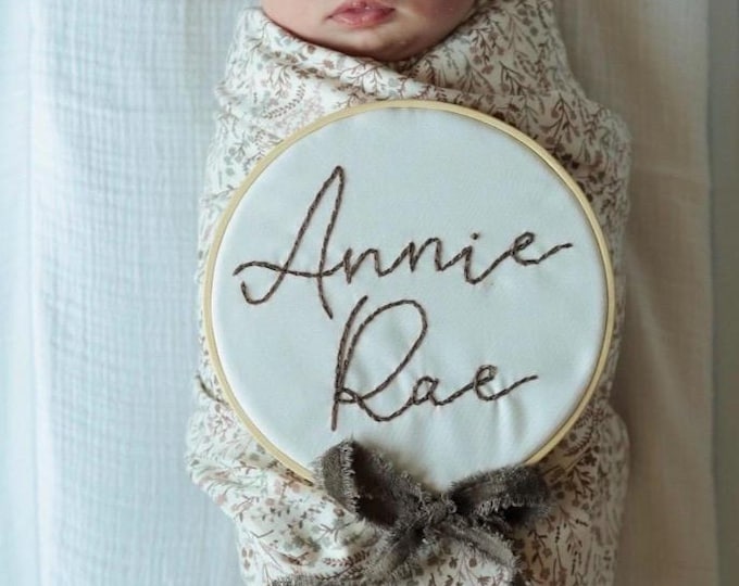 Keepsake Embroidery | Custom Name Embroidery Hoop | Nursery Decor ...