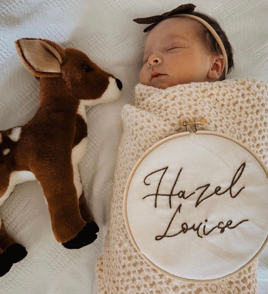 Embroidered Baby Name Announcement, Baby Name Announcement, Embroidered ...