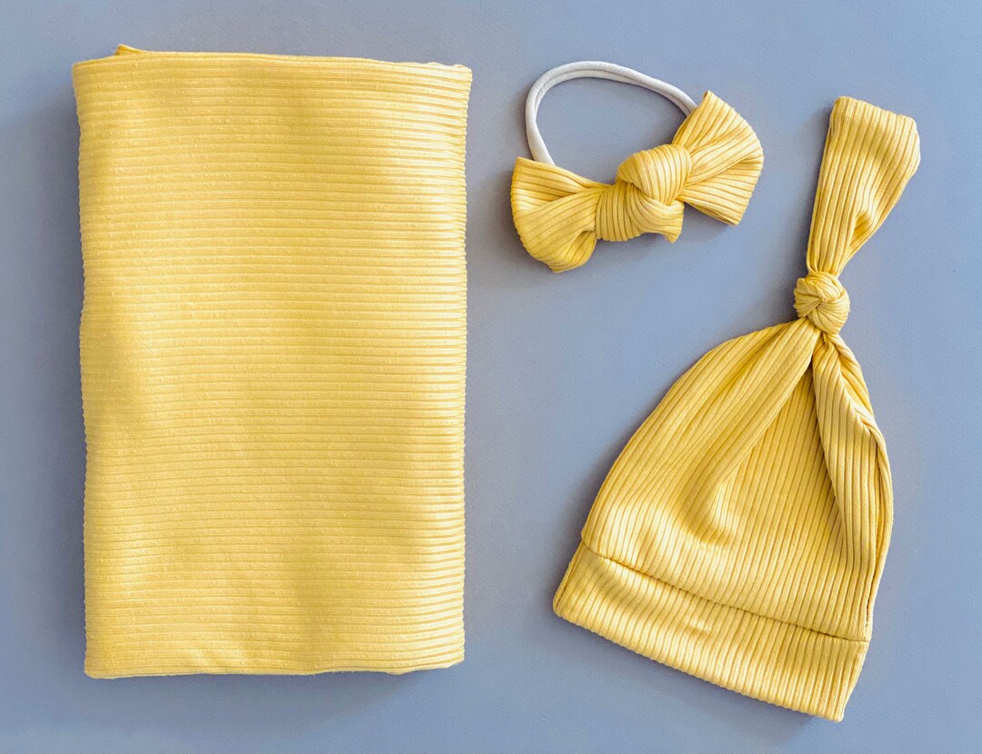 Newborn Swaddle Set, Swaddle Set With Bow and Hat, Baby Swaddle ...