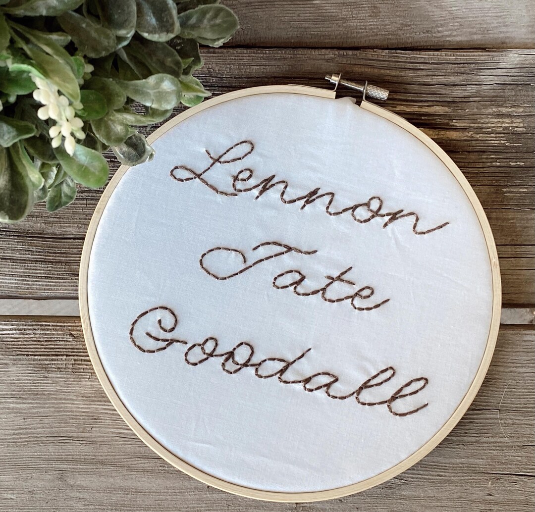 Embroidered Baby Name Announcement, Baby Name Announcement, Embroidered ...