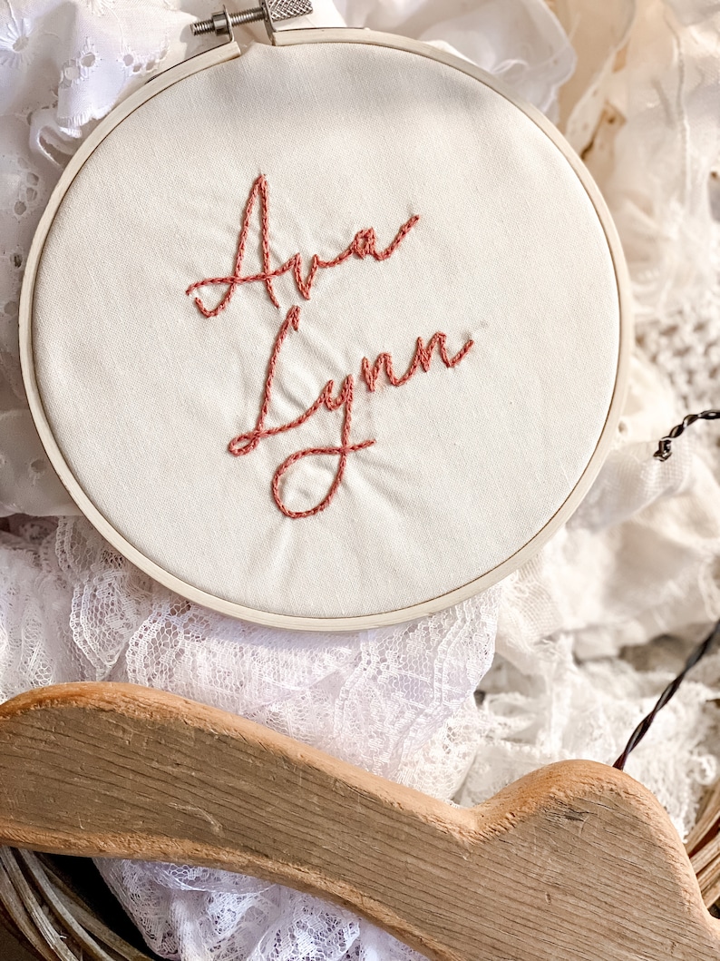 Embroidered Baby Name Announcement Baby Name Announcement - Etsy