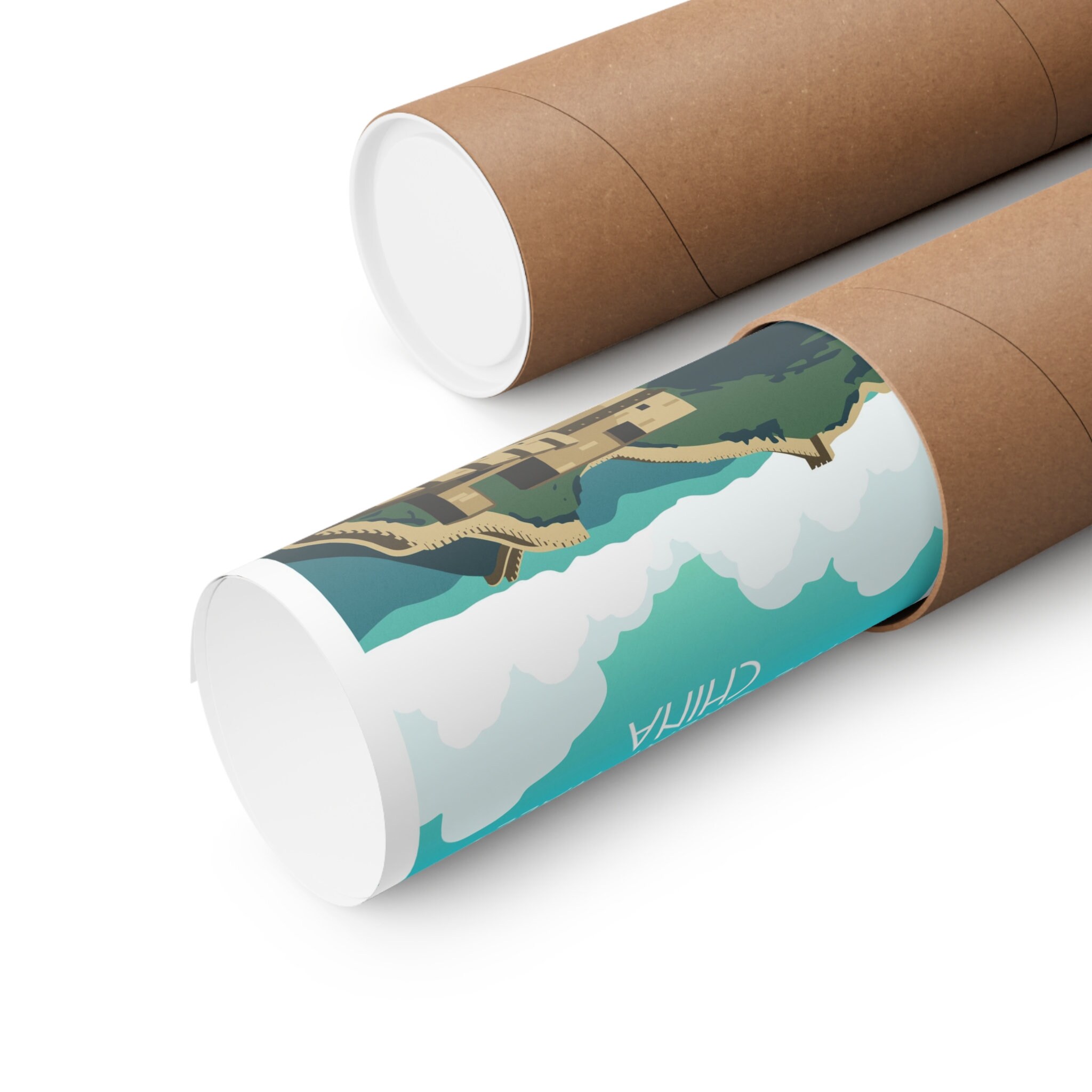 Great Wall of China Art Deco Inspired Poster Premium Matte Travel Print ...