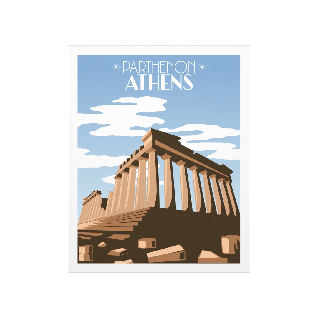 Parthenon Athens Poster | Minimalist Greece Wall Art | Ancient Landmark ...