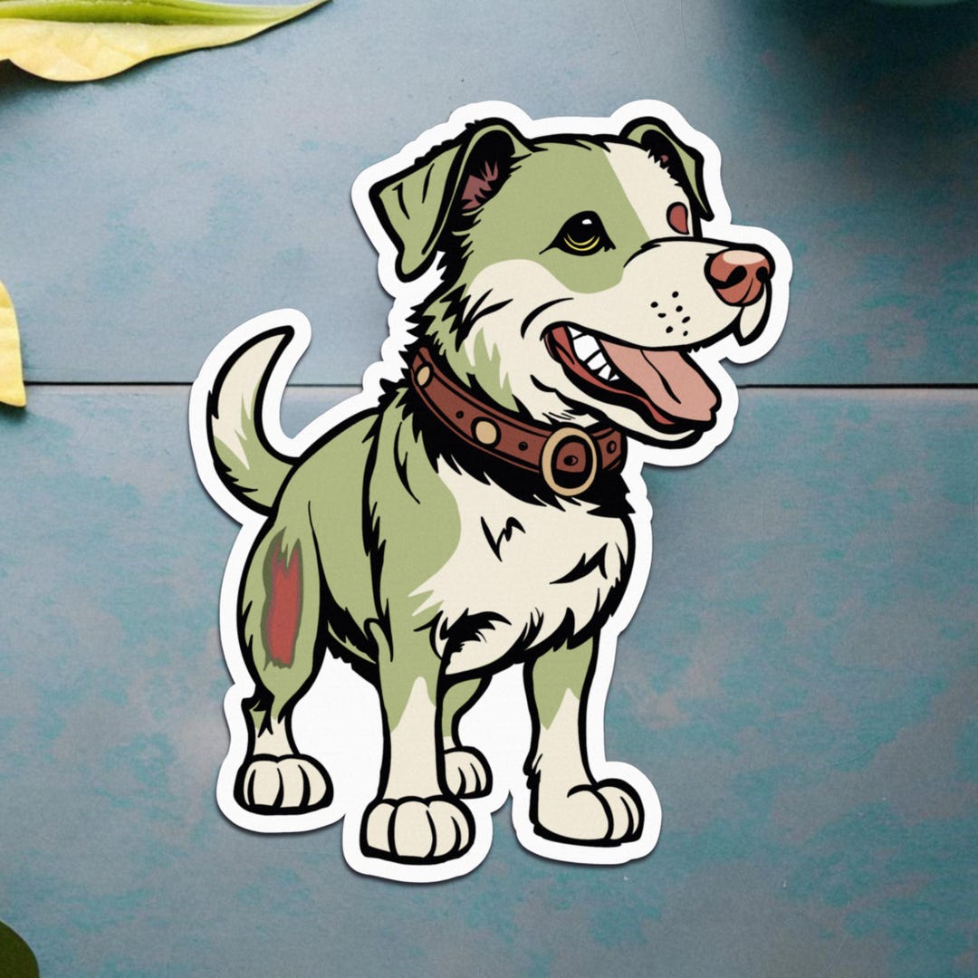 Zombie Dog Sticker | Cute Undead Dog Art | Kawaii Halloween Vinyl Decal ...