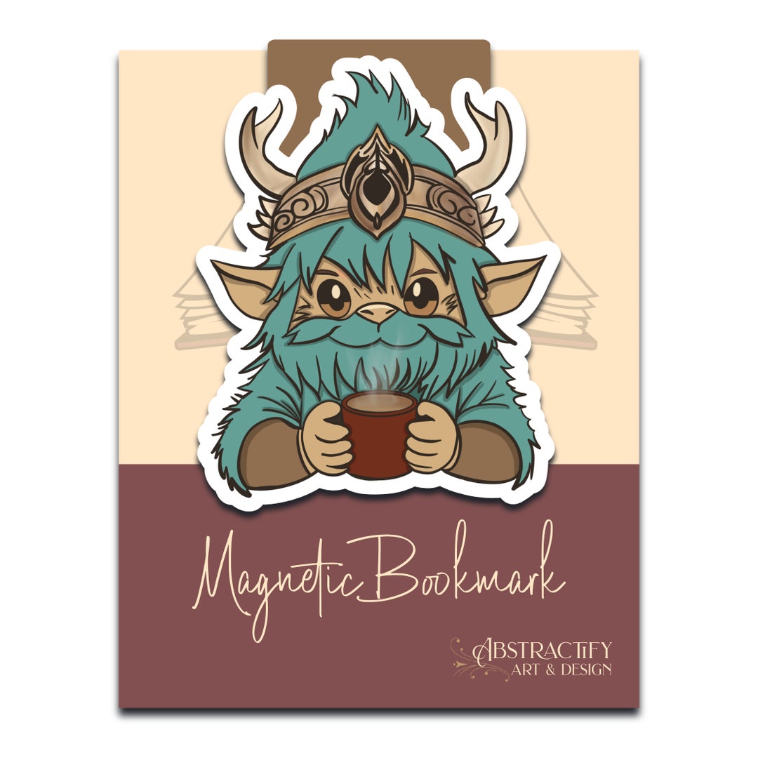 Troll Druid Magnetic Bookmark | Troll With Coffee | Cute Fantasy Troll ...