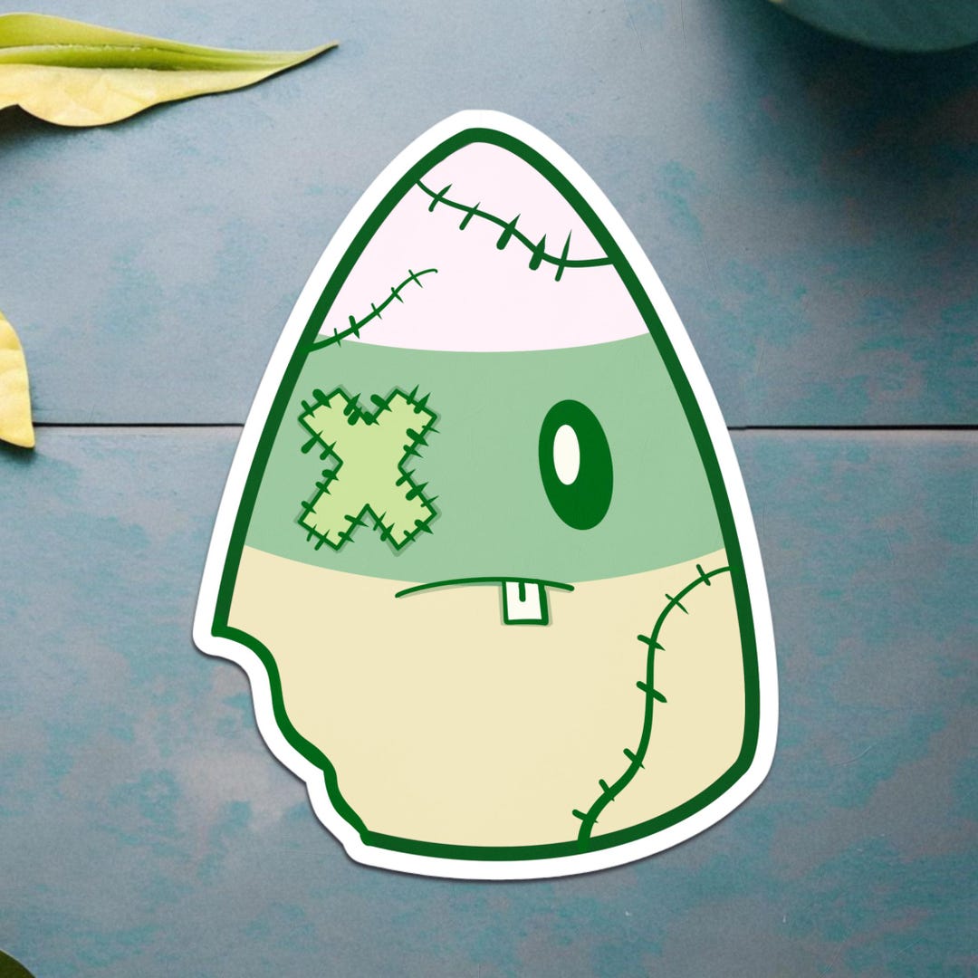 Kawaii Zombie Candy Corn Vinyl Decal or Sticker Water-resistant Matte ...