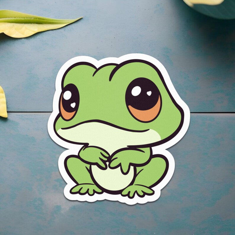Frog With Orange Eyes Vinyl Decal or Sticker Water-resistant Matte ...