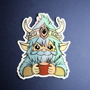 Troll Druid Drinking Coffee Vinyl Decal or Sticker Water-resistant ...