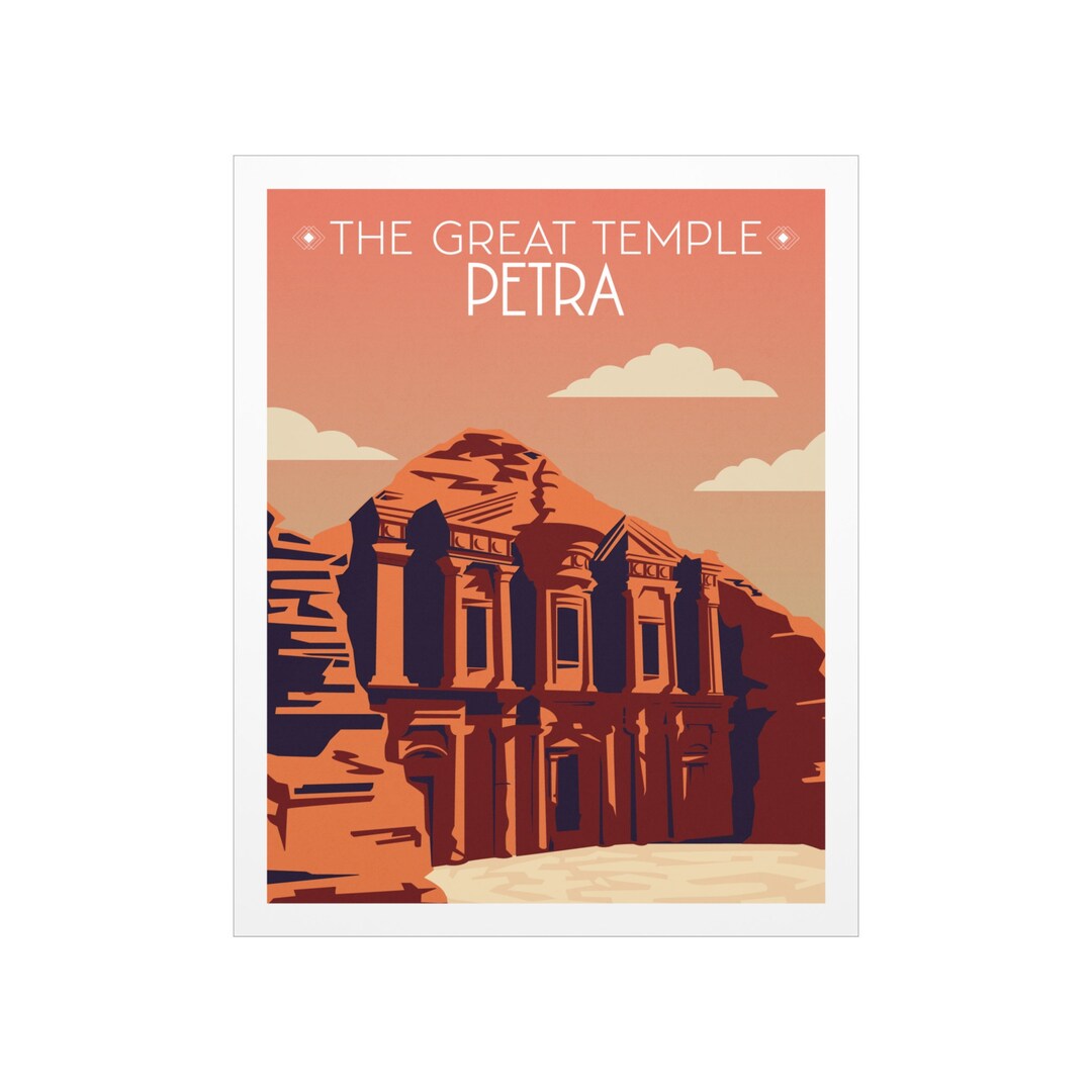 Petra Poster the Great Temple Artwork Minimalist Travel Decor - Etsy