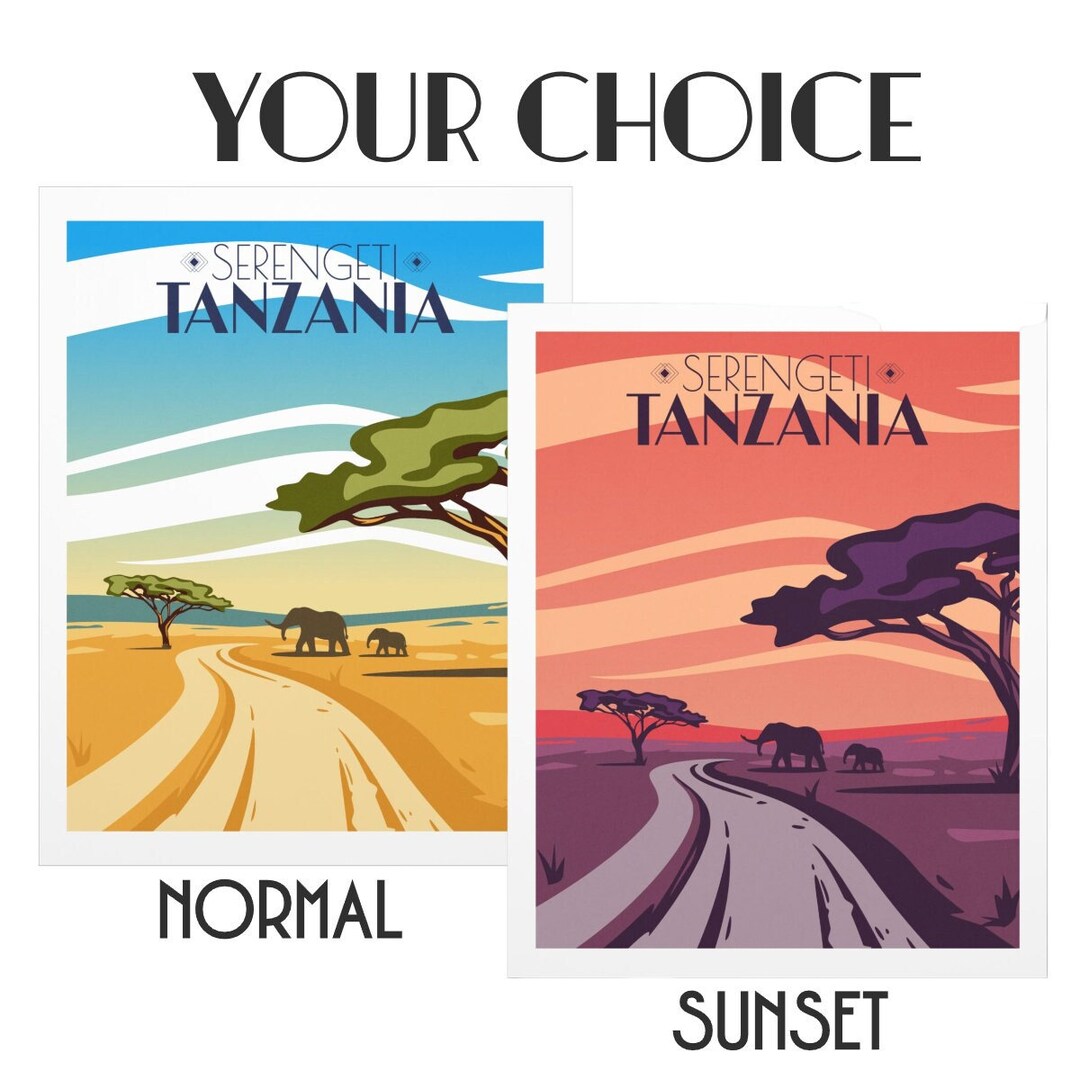 Serengeti National Park Poster | Tanzania Wall Art Print | Choose ...