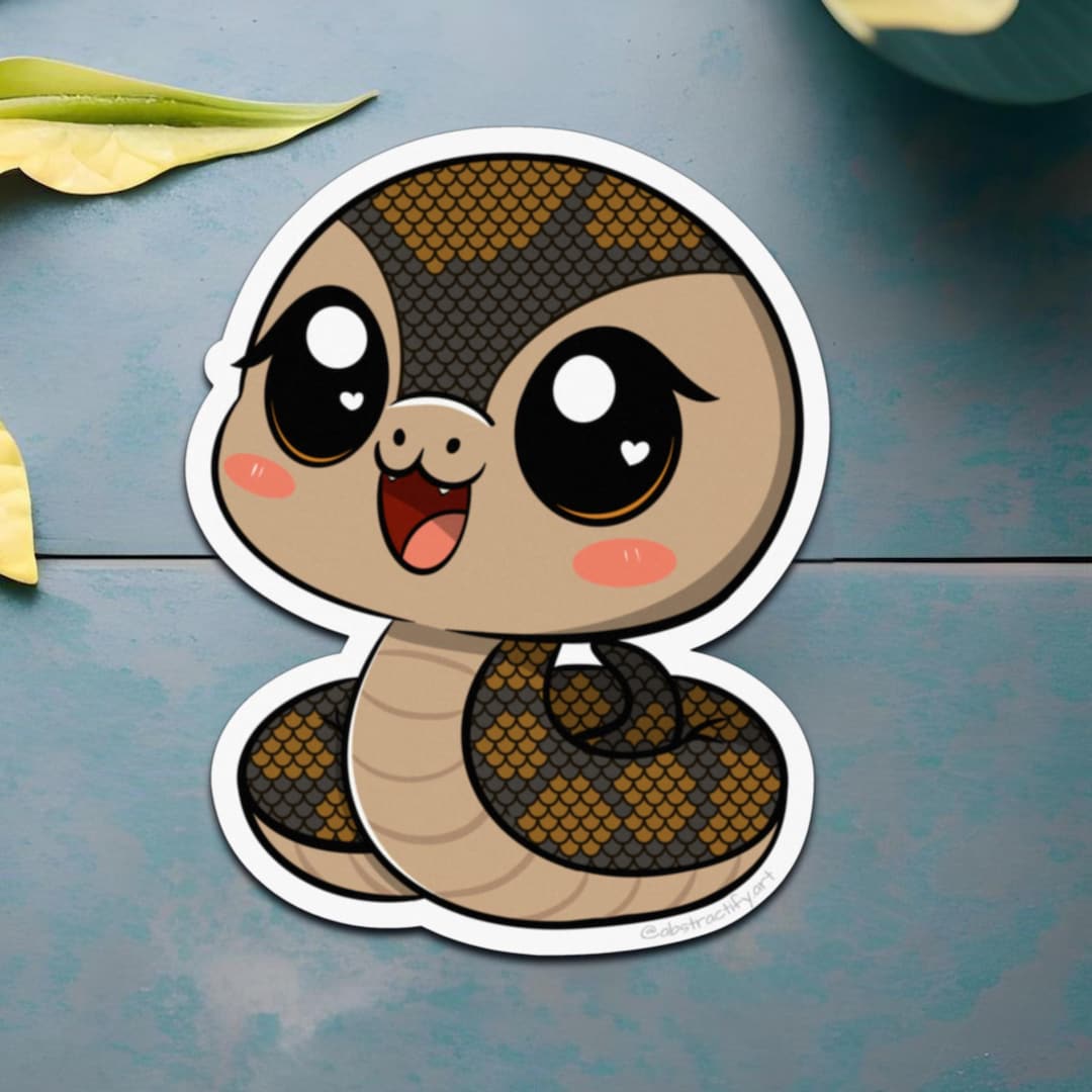 Kawaii Snake Sticker | Cute Reptile Art | Animal Lover Gift - Etsy