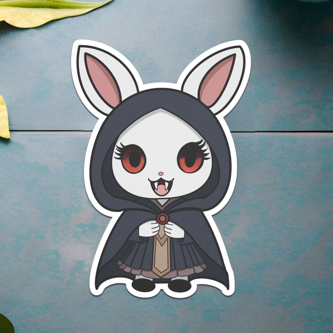 Kawaii Vampire Bunny Sticker: Gothic Halloween Rabbit Decal - Etsy